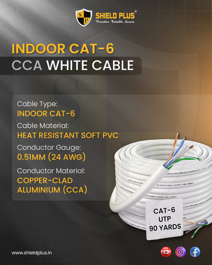 SP- INDOOR CAT-6 CCA CABLE -90 YARDS – Shield Plus