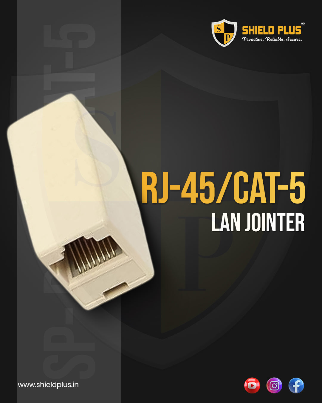 SP- RJ-45/CAT-5 LAN JOINTER – Shield Plus